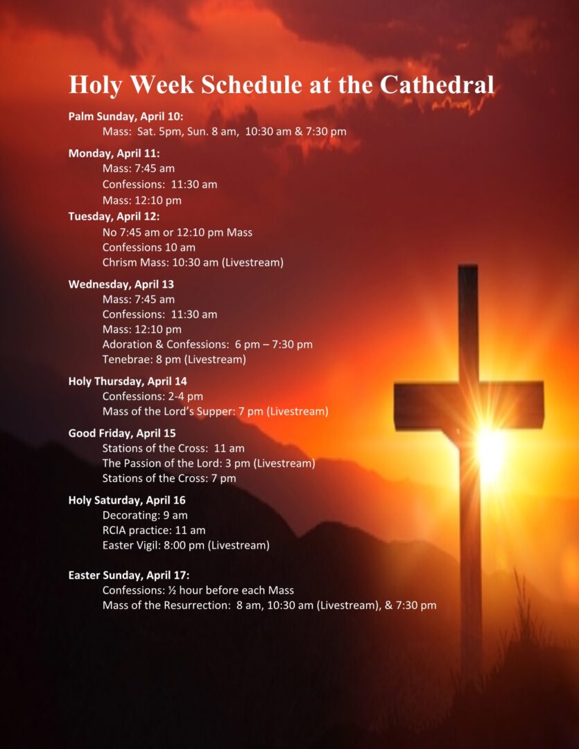 St. Mary of the Immaculate Conception | Holy Week Schedule